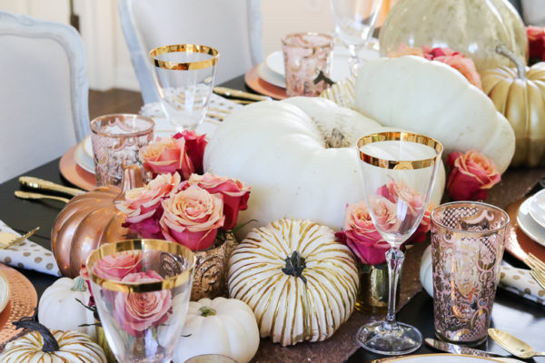 how to set an elegant rose gold fall table