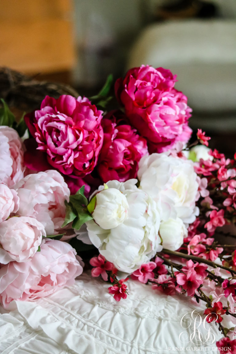 How to Make a Beautiful Peony and Cherry Blossom Spring Wreath - Randi ...