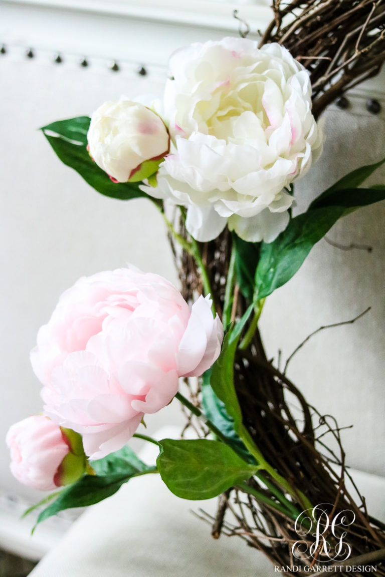 How to Make a Beautiful Peony and Cherry Blossom Spring Wreath - Randi ...