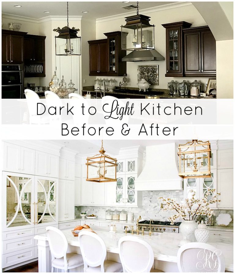 Dark to Light Kitchen Before and After - Elegant White Kitchen Reveal