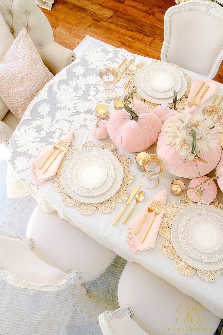 Pink Pumpkin Fall Tablescape - Randi Garrett Design