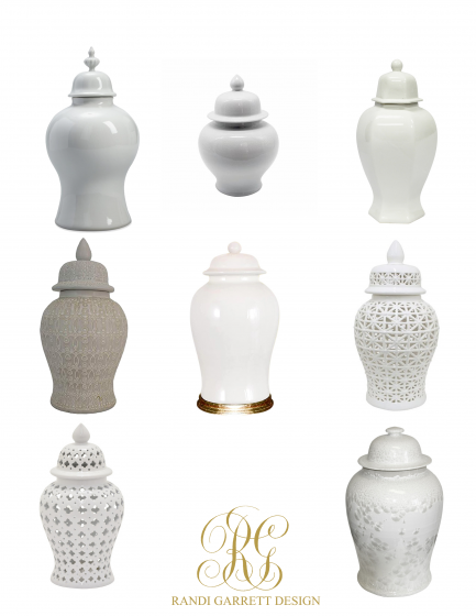 White Ginger Jars - Randi Garrett Design