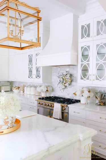 White and Gold Christmas Kitchen - Randi Garrett Design