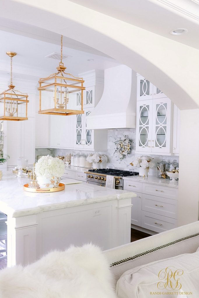 White and Gold Christmas Kitchen - Randi Garrett Design