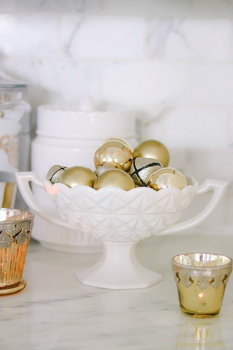 White and Gold Christmas Kitchen - Randi Garrett Design