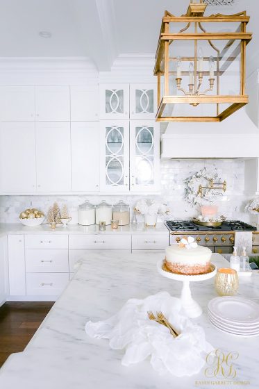 White and Gold Christmas Kitchen - Randi Garrett Design