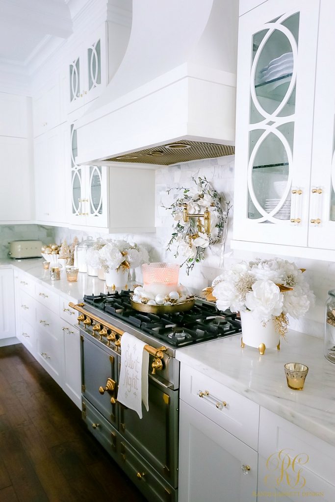 White and Gold Christmas Kitchen - Randi Garrett Design