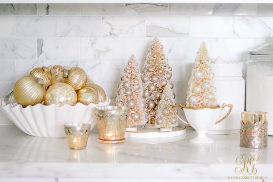 White and Gold Christmas Kitchen - Randi Garrett Design