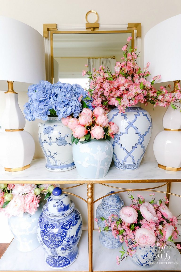Simple Spring Faux Floral Arrangements - Randi Garrett Design