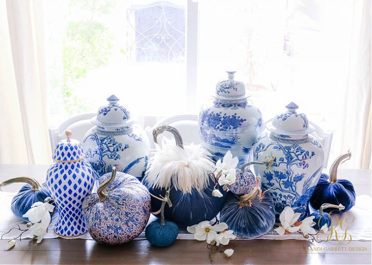 Ginger Jar and Pumpkin Fall Table - Randi Garrett Design