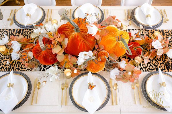 Orange Butterfly Fall Table - Randi Garrett Design