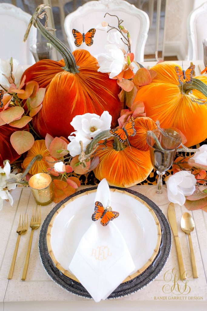 Orange Butterfly Fall Table - Randi Garrett Design