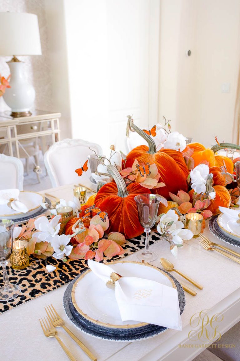 Orange Butterfly Fall Table - Randi Garrett Design