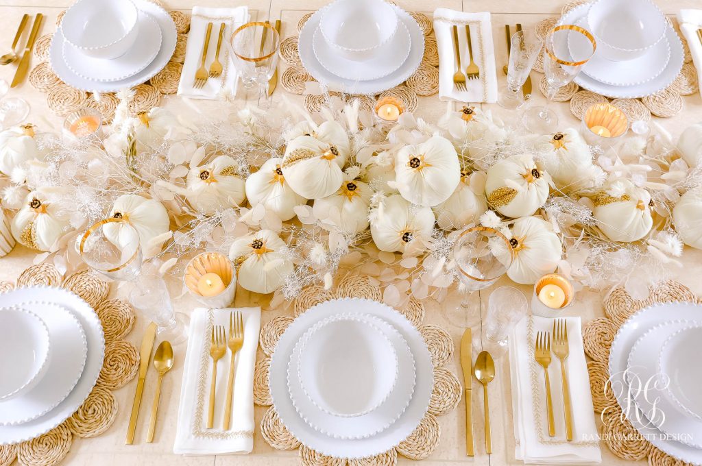Magical White Pomegranate Thanksgiving Table - Randi Garrett Design