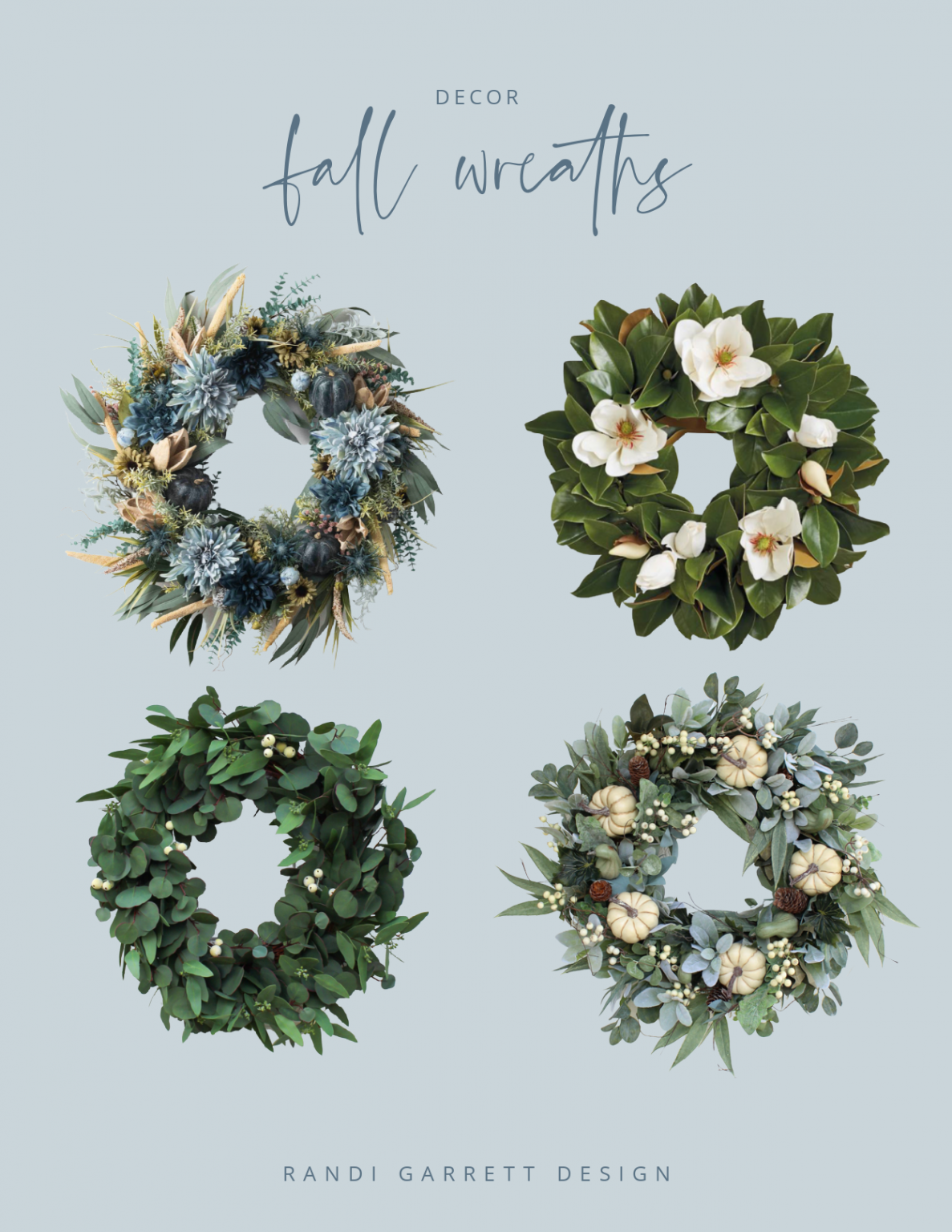 Blue + Green Fall Decor Ideas - Randi Garrett Design