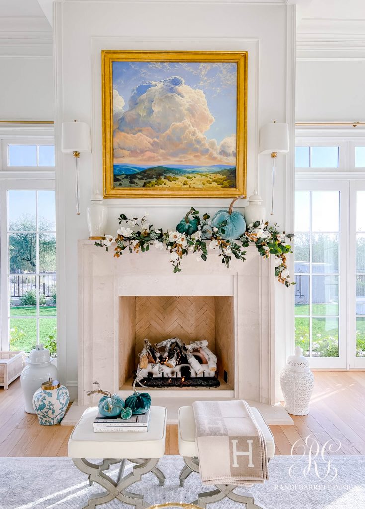 Magnolia Fall Mantel + Fall Family Room Decor - Randi Garrett Design