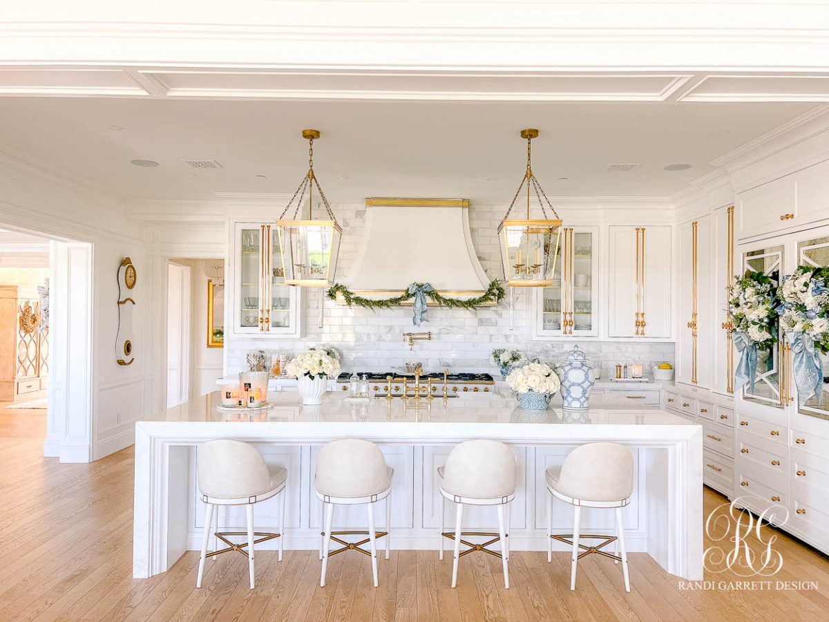 Blue and White Christmas Kitchen, Breakfast Nook + Pantry - Randi ...