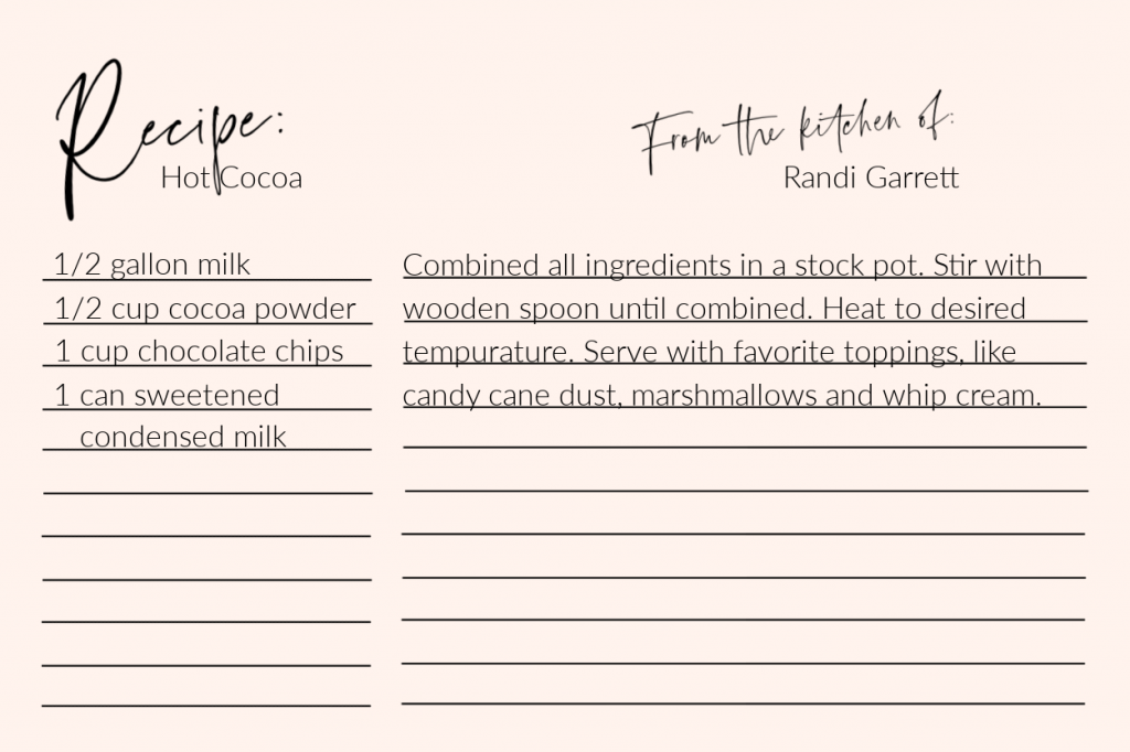 Homemade Hot Cocoa Recipe + Cocoa Bar - Randi Garrett Design