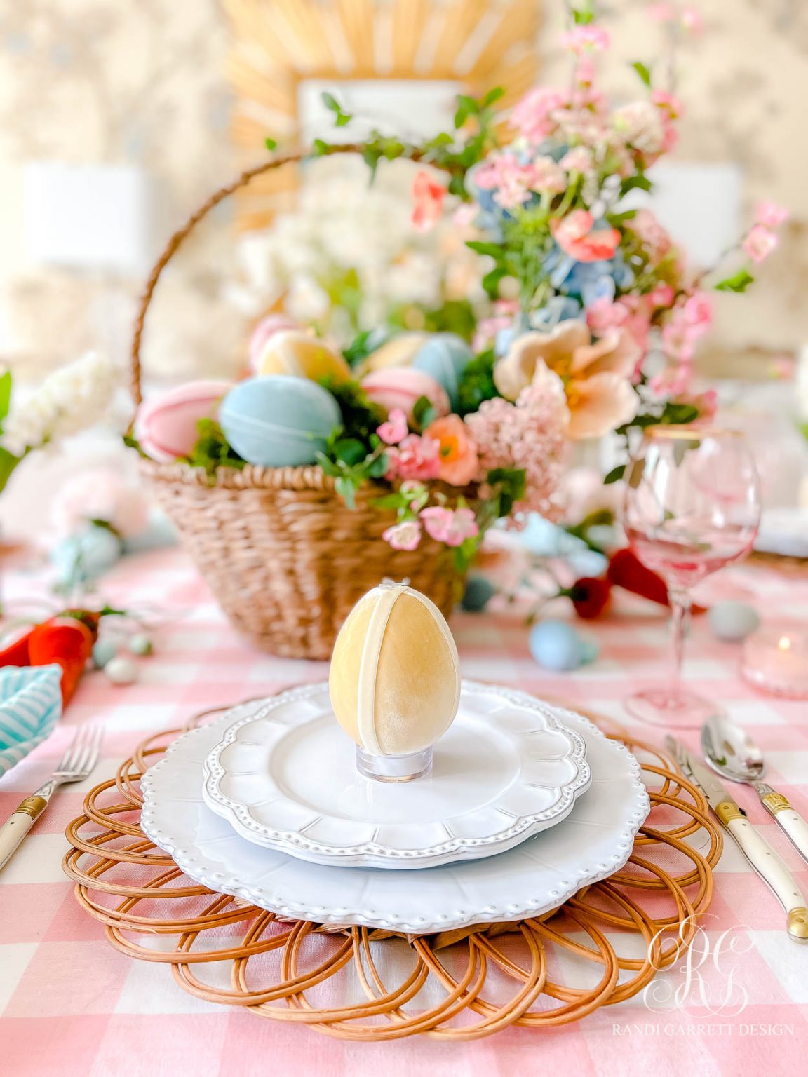 Velvet Egg Easter Table - Randi Garrett Design