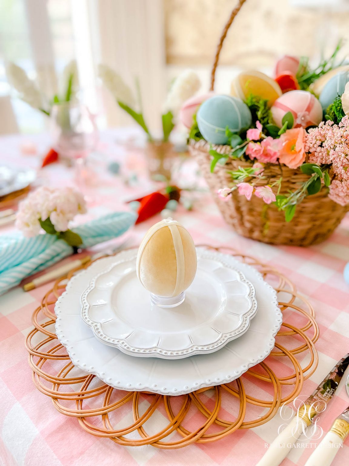 Velvet Egg Easter Table - Randi Garrett Design