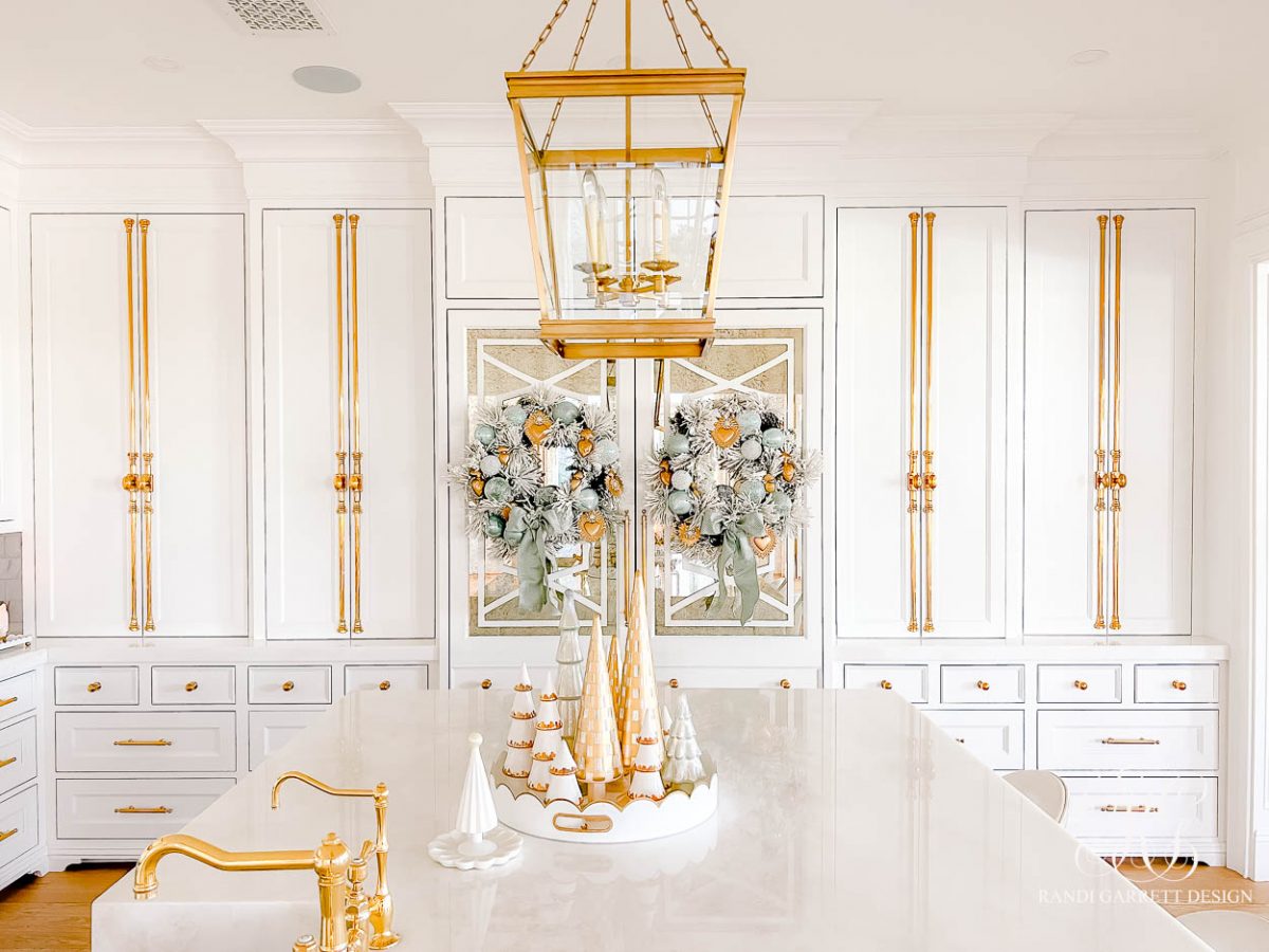 White and Gold Christmas Kitchen - Randi Garrett Design
