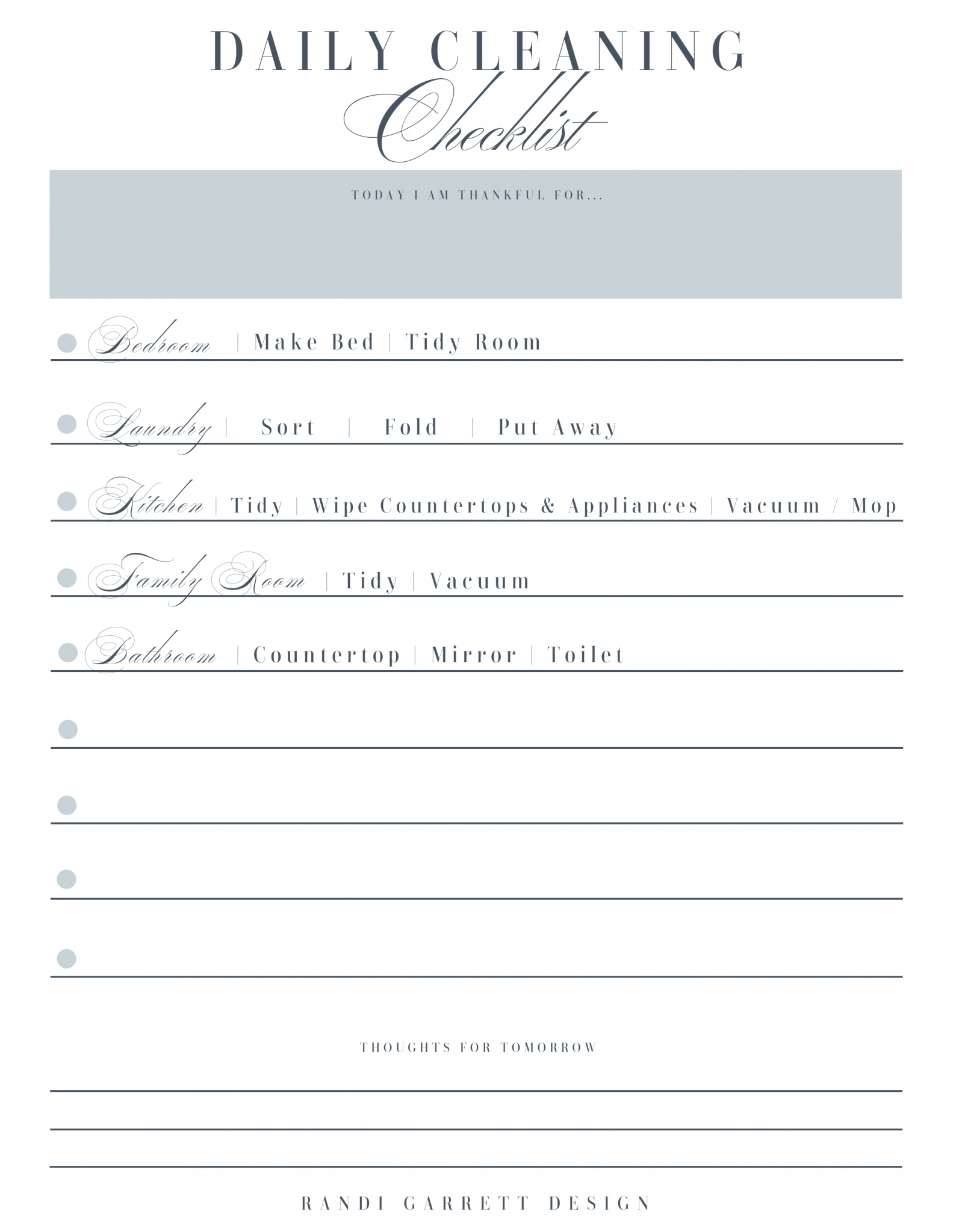 My 30 Minute Daily Cleaning Routine - Randi Garrett Design