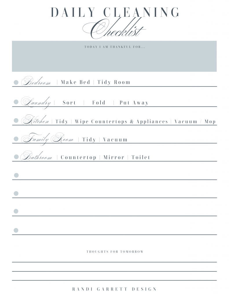 My 30 Minute Daily Cleaning Routine - Randi Garrett Design