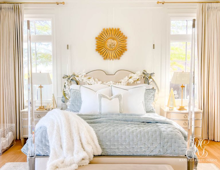 Whimsical Blue and White Christmas Bedroom - Randi Garrett Design
