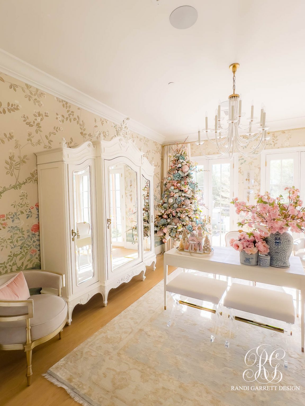 Parisian Inspired Christmas Tree + Home Office - Randi Garrett Design