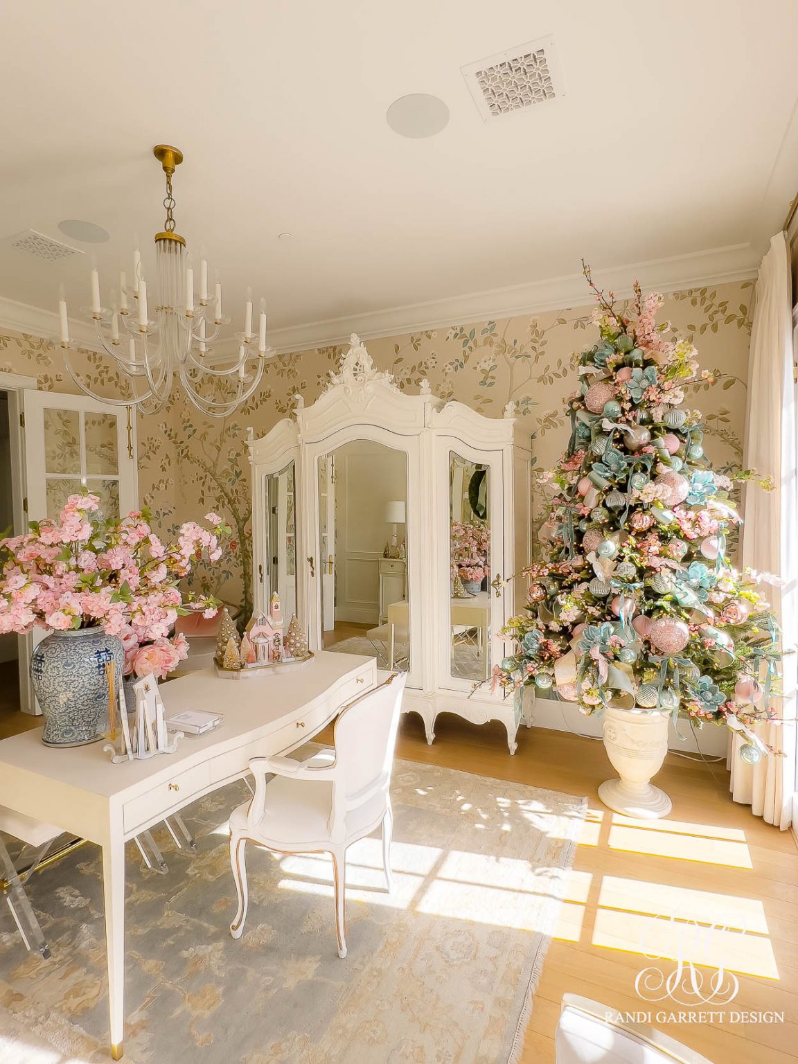 Parisian Inspired Christmas Tree + Home Office - Randi Garrett Design