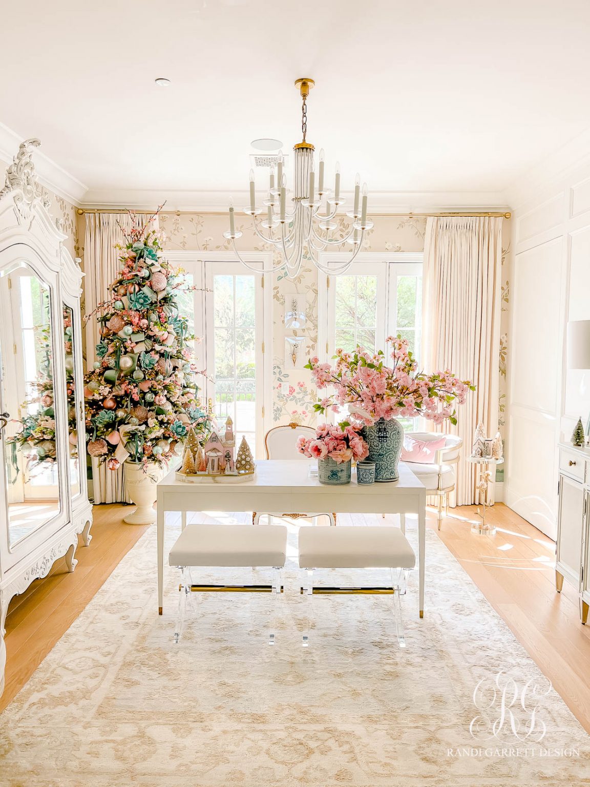 Parisian Inspired Christmas Tree + Home Office - Randi Garrett Design
